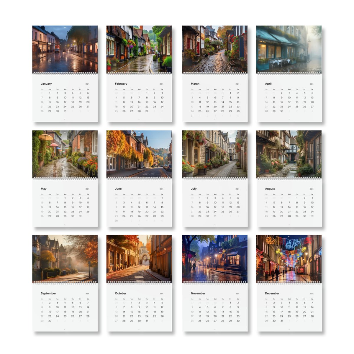 Calendars of England Standard Wall Calendar 2024 #2 | Calendars of England